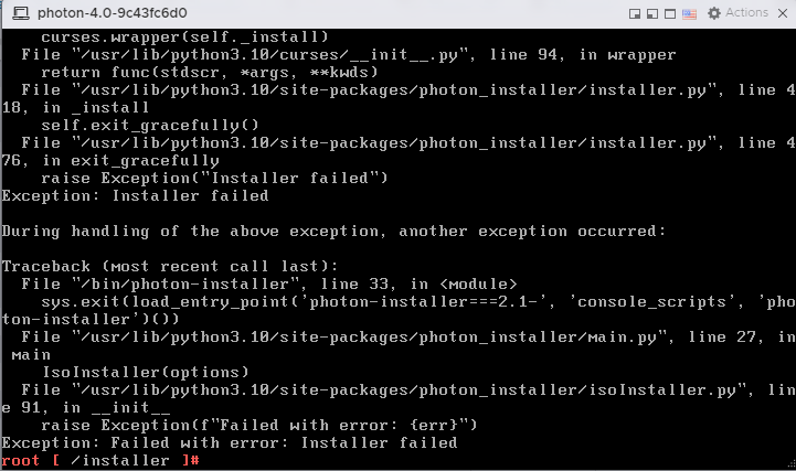 issues in slipstreamed photon-4.0-5347f73fc.iso · Issue #1390 · vmware/photon · GitHub