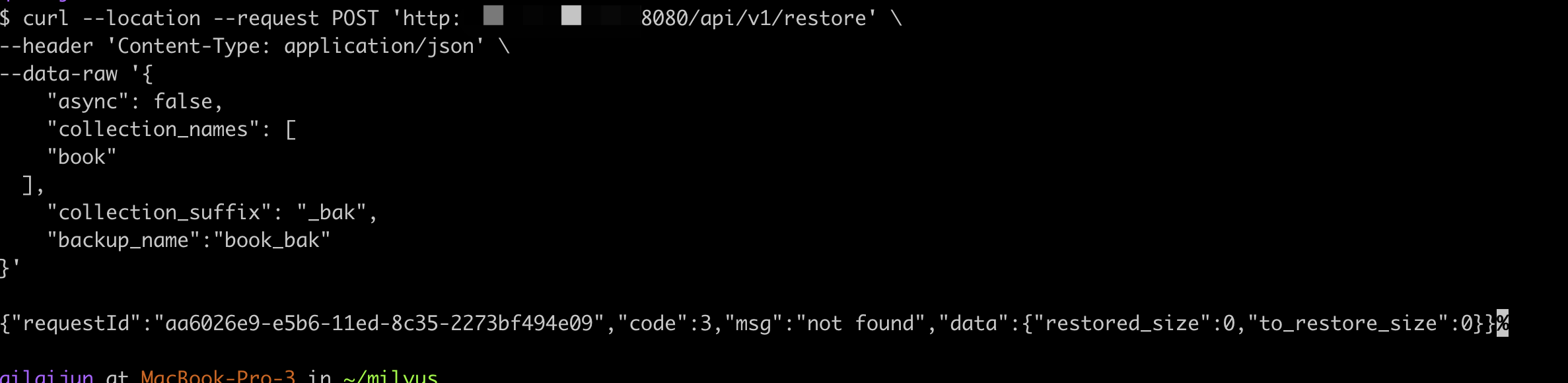 [Bug]: milvus-backup can backup collection but can not restore in a cluster · Issue #129 ...