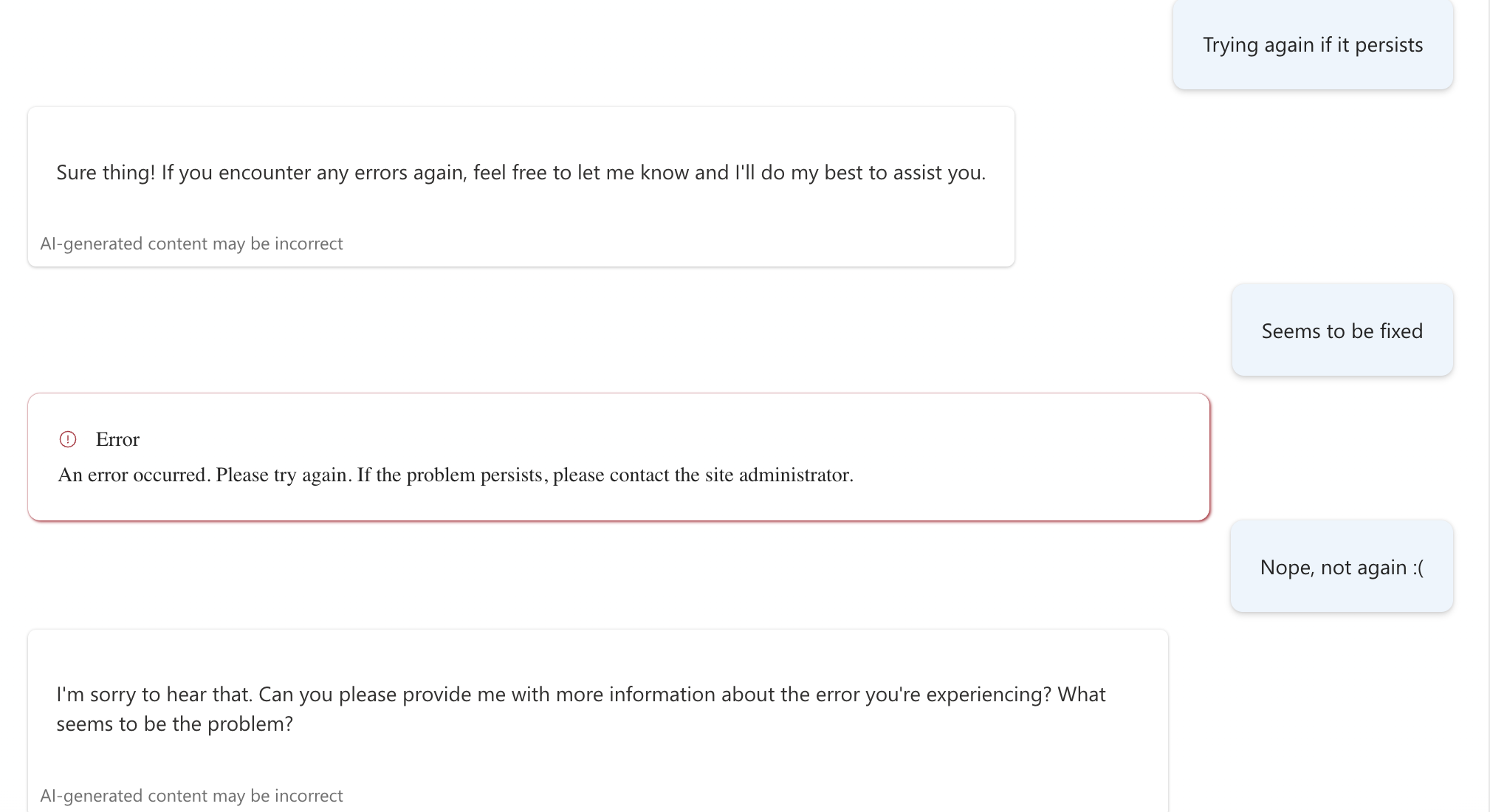 Chat errors out often (starting today) · Issue #177 · microsoft/sample-app-aoai-chatGPT · GitHub