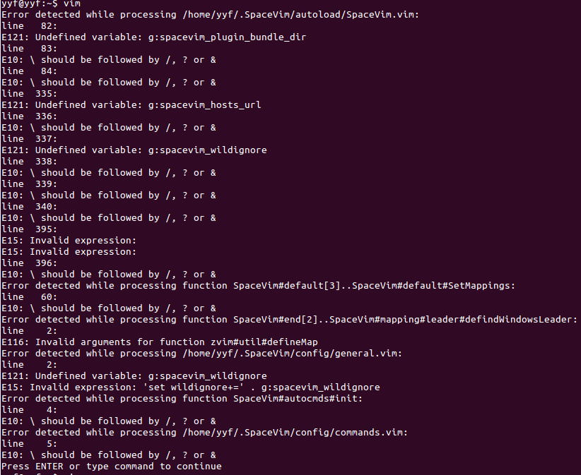 Error detected while processing /home/yyf/.SpaceVim/autoload/SpaceVim.vim · Issue #615 · wsdjeg ...