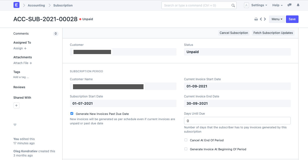 New subscriptions not generated · Issue #27521 · frappe/erpnext · GitHub