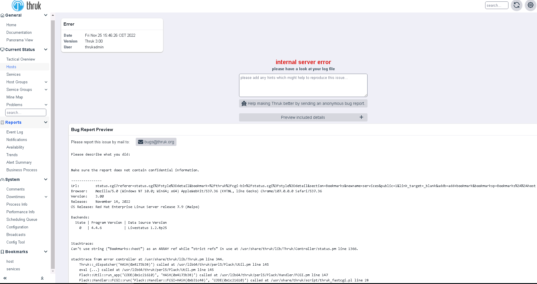 BOOKMARK : bug when adding new one · Issue #1220 · sni/thruk · GitHub