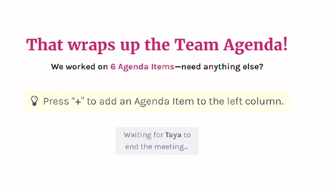 Team Agenda Wrap Up · Issue 1484 · Parabolinc Parabol · Github