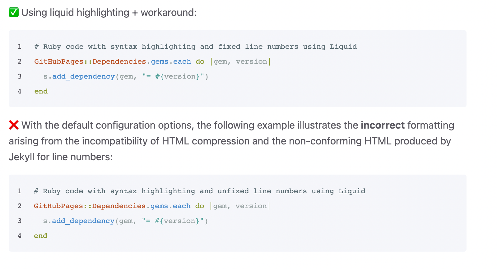 Improve docs for code highlighting with line numbers by pdmosses · Pull Request #974 · just-the ...