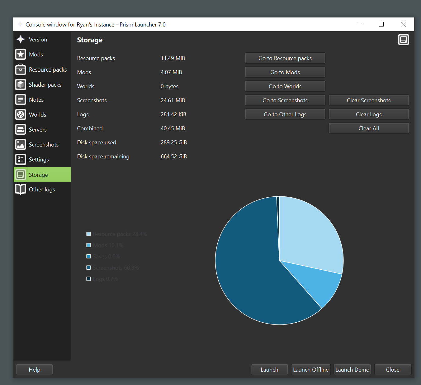 Instance Storage Tab · Issue #1142 · PrismLauncher/PrismLauncher · GitHub