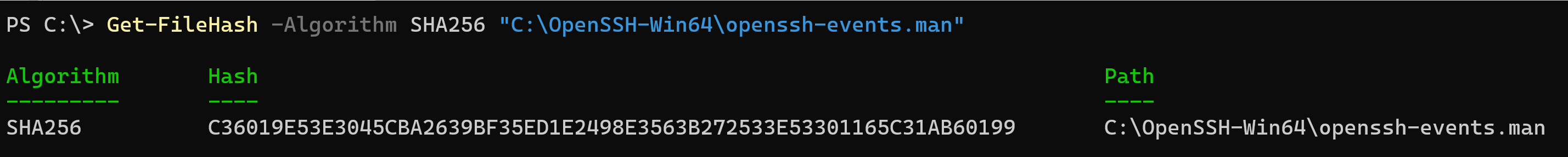 openssh-events.man Invalid SHA-256 Hash · Issue #1969 · PowerShell/Win32-OpenSSH · GitHub