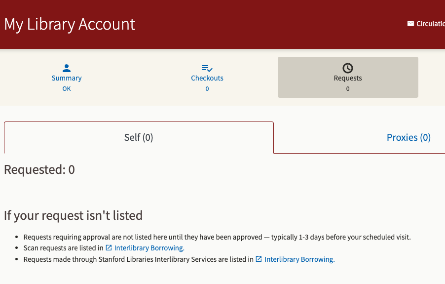 For 11/7/22: Add Aeon to list of links on Requests tab · Issue #755 · sul-dlss/mylibrary · GitHub