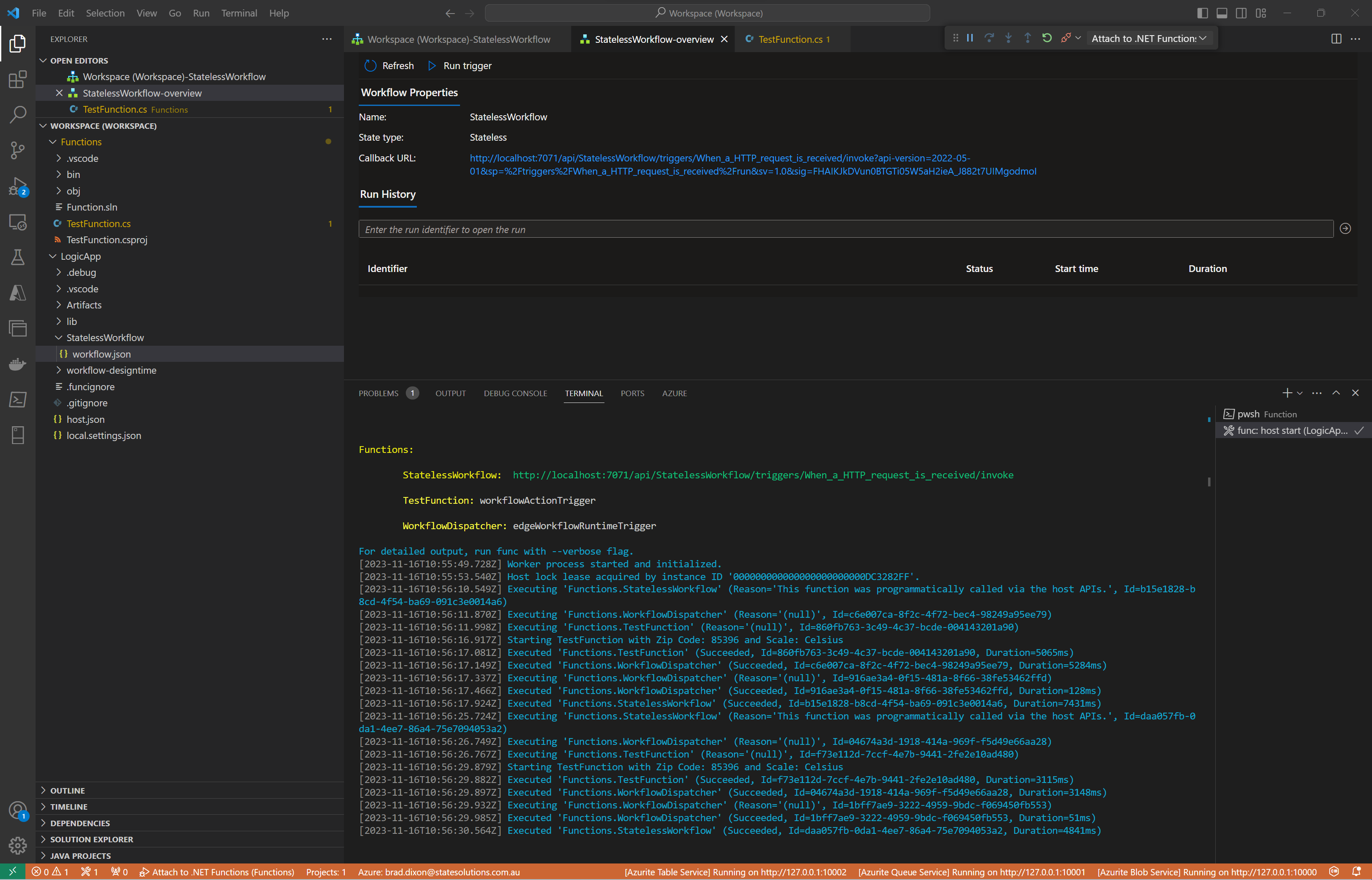 Run History in VS Code execution does not register · Issue #3705 · Azure/LogicAppsUX · GitHub