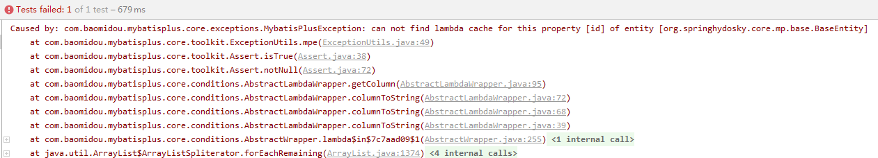 3.3.0 cannot find lambda cache for this property of entity · Issue #2086 · baomidou/mybatis-plus ...