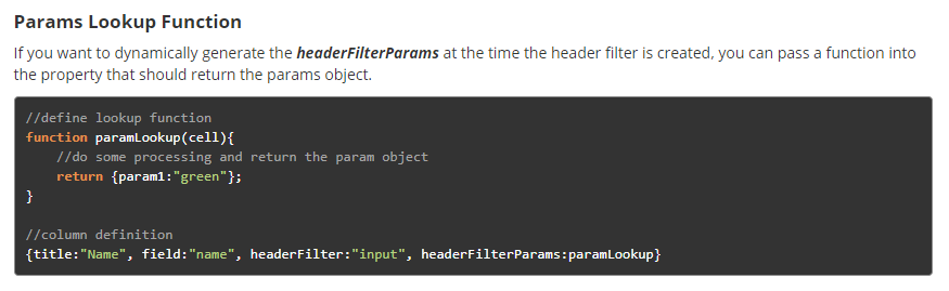 Deprecation warning when using headerFilterParams lookup function · Issue #2768 · olifolkerd ...