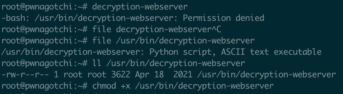 [bug] Decryption Webserver Not Executable · Issue 1076 · Evilsocket Pwnagotchi · Github
