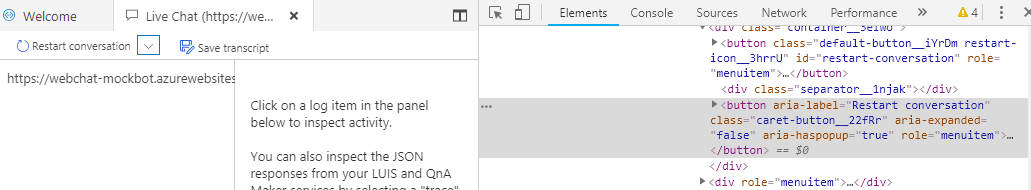 [MAS4.1.2] [Screen reader-Restart conversation menu] Screen reader is not reading the Name and ...