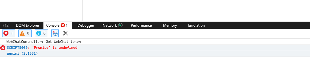 Test in Web Chat / Embed does not work on Internet Explorer 11 · Issue ...