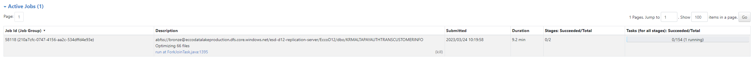 [BUG] Table Optimize Task Intermittently Gets Stuck · Issue #1662 · delta-io/delta · GitHub