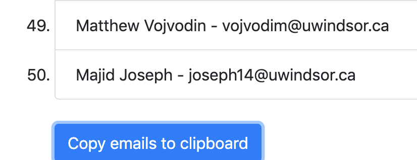 Copy registrant emails to clipboard · Issue #122 · uwindsorcss/hub · GitHub