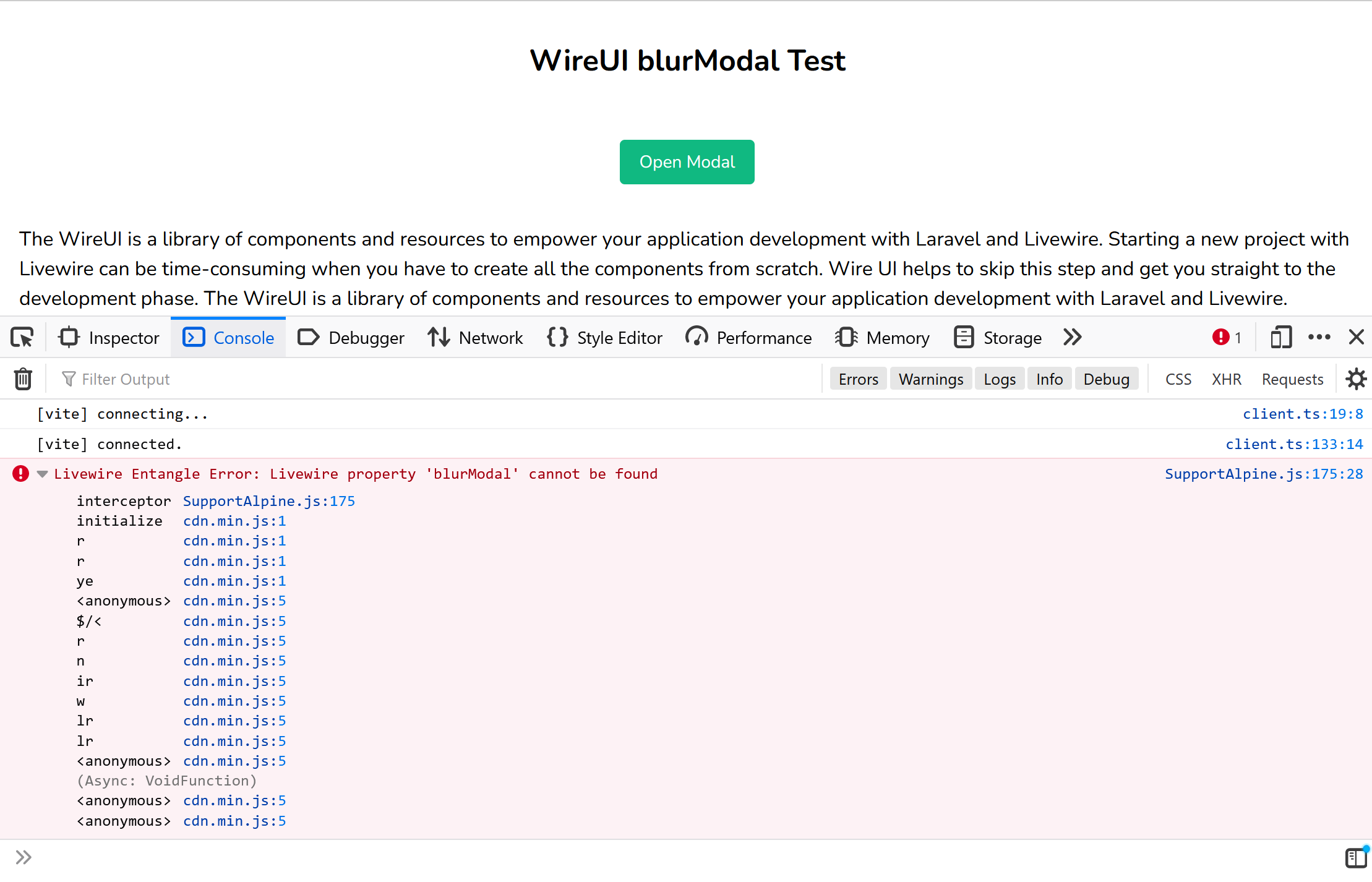 Using WireUI and Livewire to open a modal without magic $openModal('blurModal') method · wireui ...