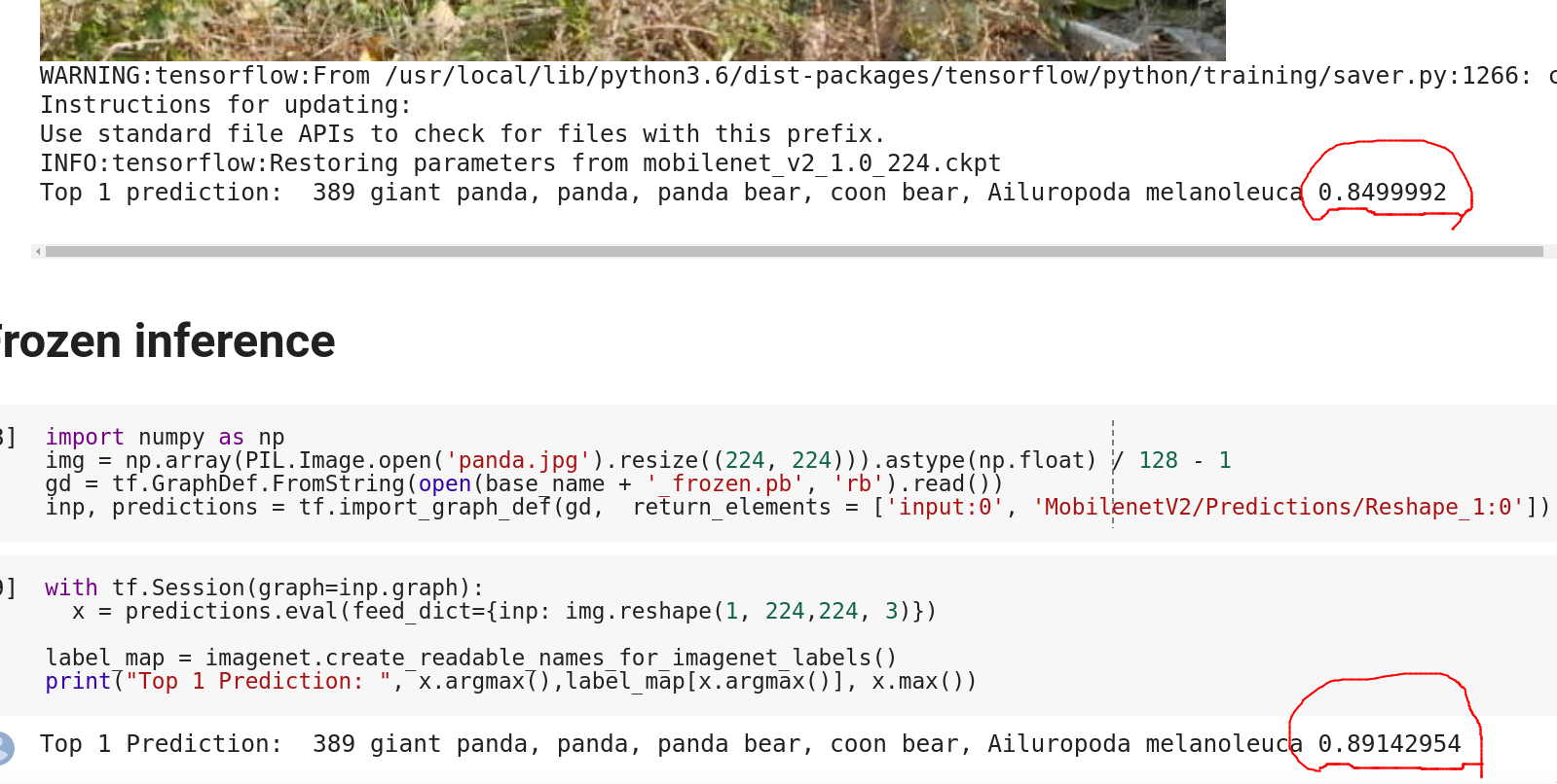 I can not reproduce same results on the colaboratory of MobileNetV2 ...