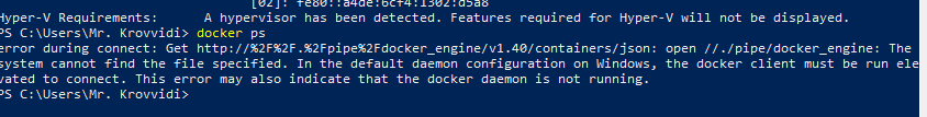 Docker Desktop will not start, or: "This error may also indicate that the docker daemon is not ...