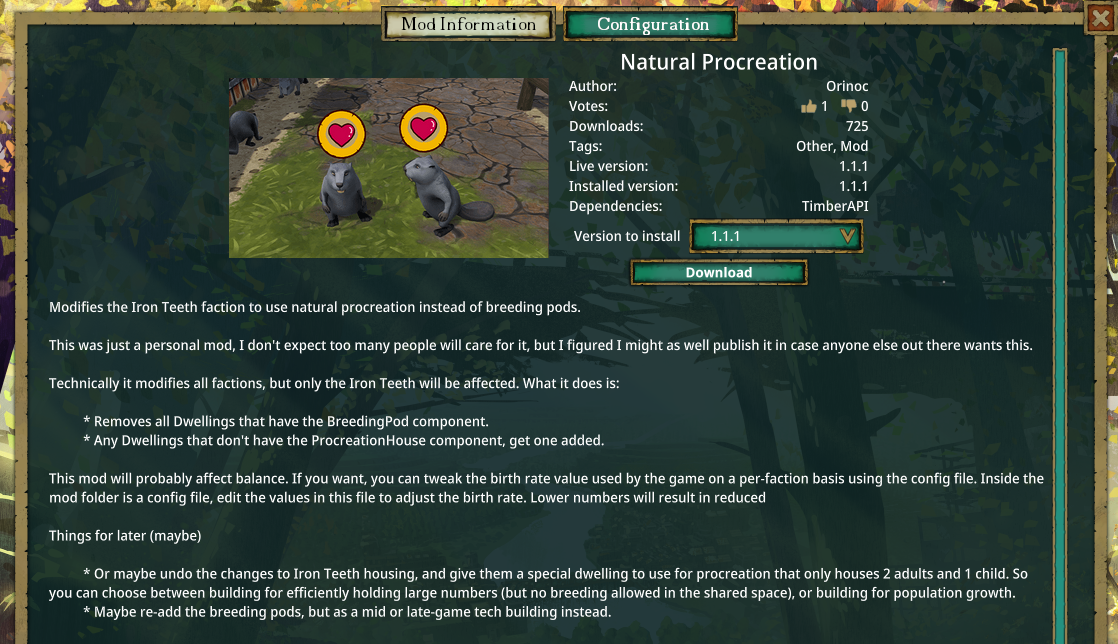 Suggestion: Configurations · Issue #37 · Timberborn-Modding-Central/ModManager · GitHub
