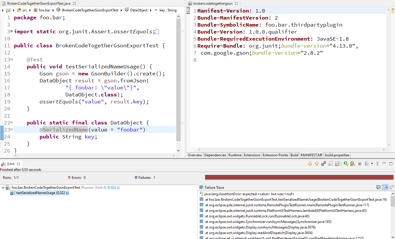 [Eclipse] com.genuitec.eclipse.codetogether.core breaks com.google.gson due to incompletely ...