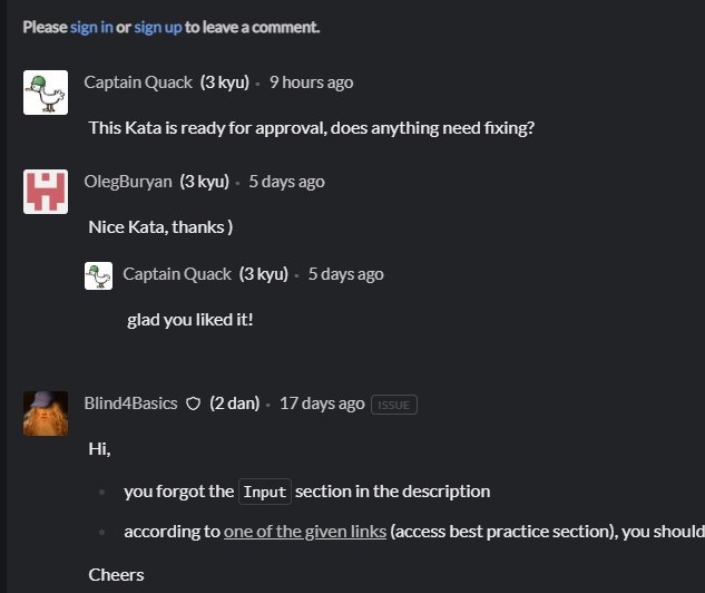 Kata Discourse Display Issues For Unregistered Users · Issue 2997 · Codewars · Github