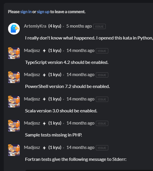 Kata Discourse Display Issues For Unregistered Users · Issue 2997 · Codewars · Github