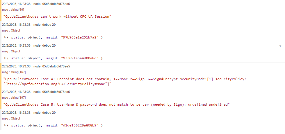invalid endpoint Error: The connection may have been rejected by server,\nErr = ( serviceResult ...