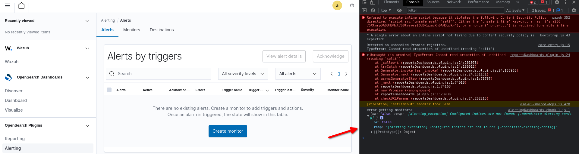 Configured indices are not found: `[.opendistro-alerting-config]` in Demo environment · Issue ...