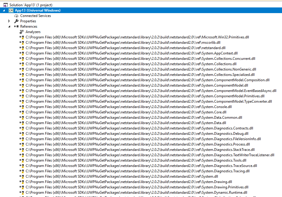 UWP Projects show individual references instead the UWP MetaPackage · Issue #3491 · dotnet ...