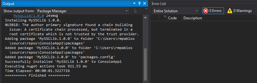 Installing a signed package with untrusted signing certificate should ...