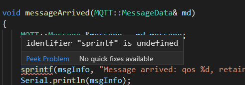 Incorrect Squiggles on official MXChip samples · Issue #889 · microsoft/vscode-arduino · GitHub