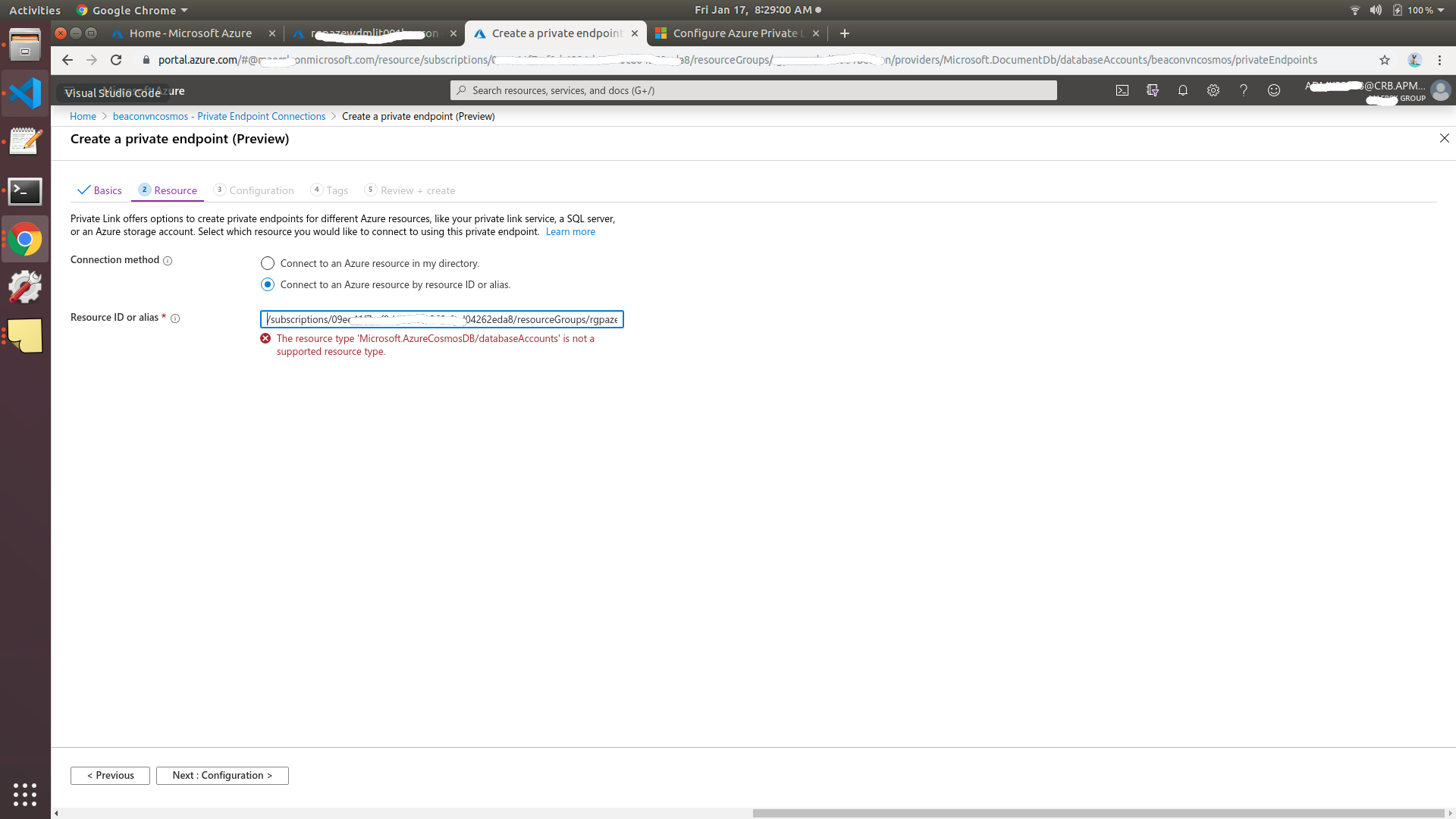 Microsoftazurecosmosdbdatabaseaccounts Is Not A Supported Resource Type · Issue 46341