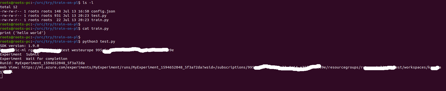 Cannot use sample to submit training script to local machine python ...