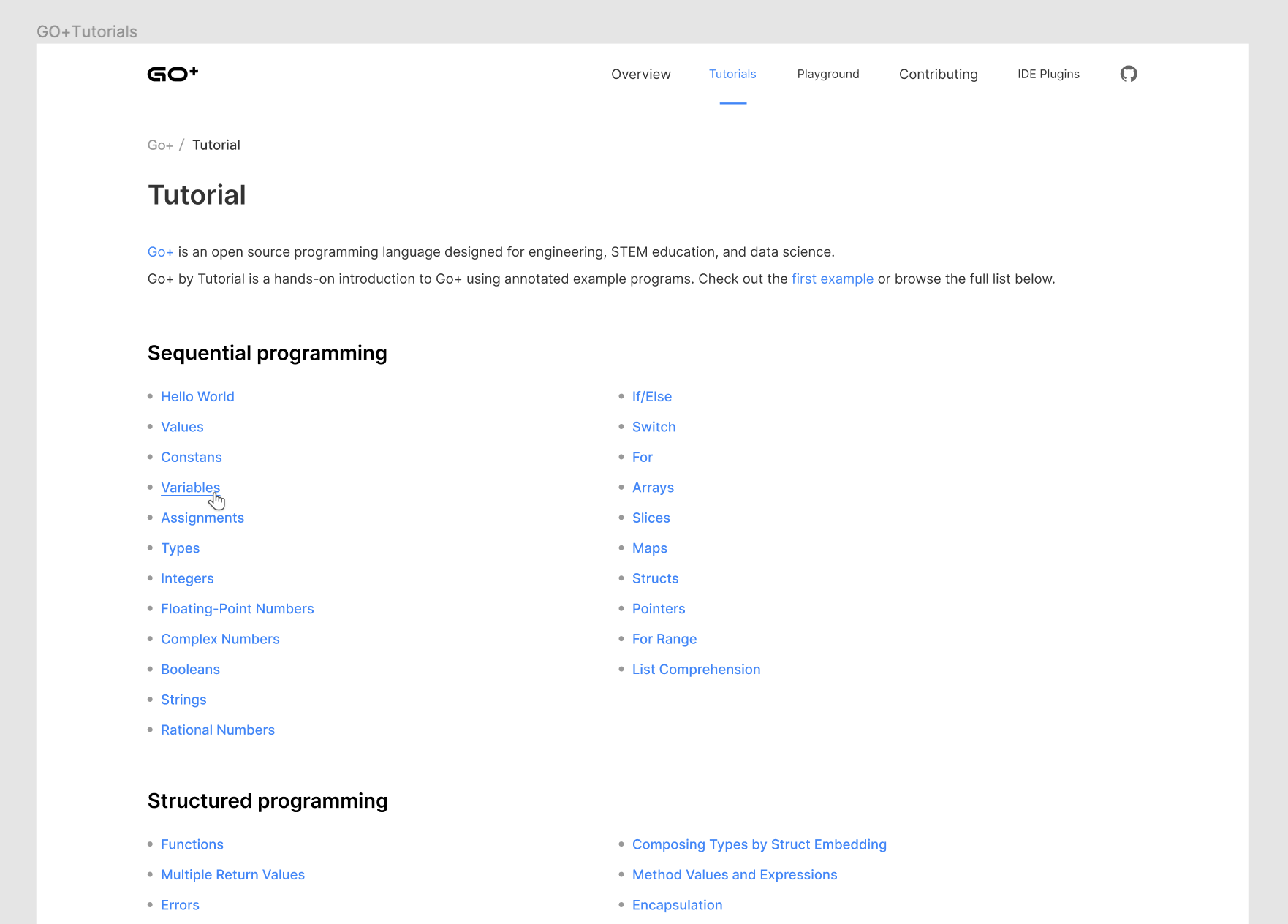 Optimize homepage · Issue #25 · goplus/tutorial · GitHub