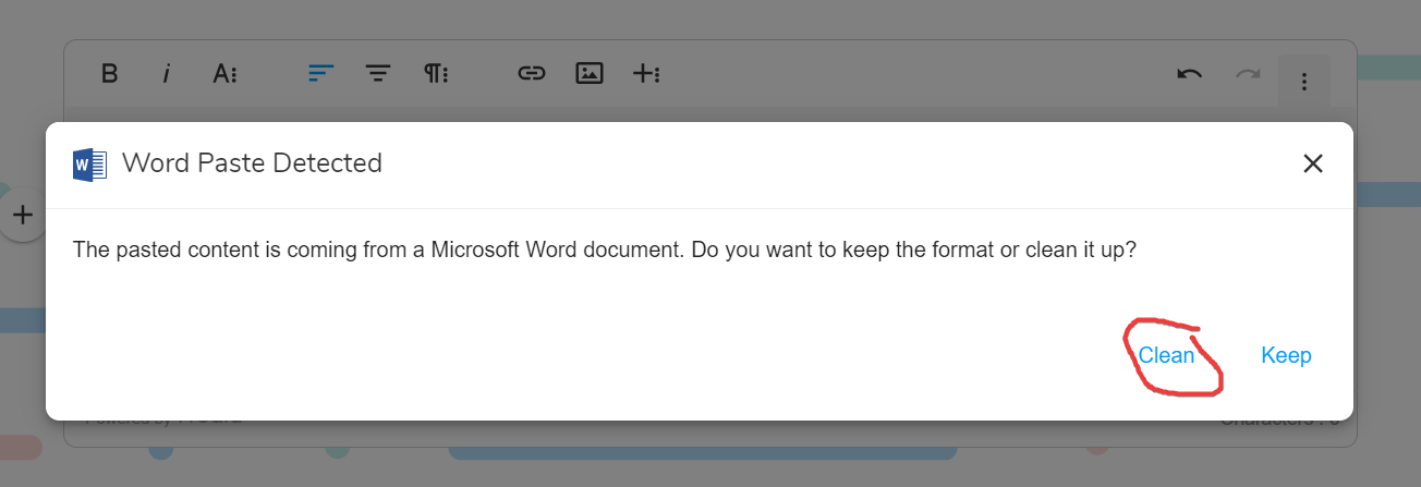 Paste from Word does not remove all formatting when selecting "Clean" · Issue #3934 · froala ...