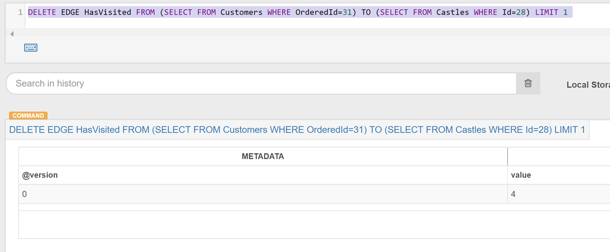 LIMIT clause not working in DELETE EDGE syntax · Issue #7680 · orientechnologies/orientdb · GitHub