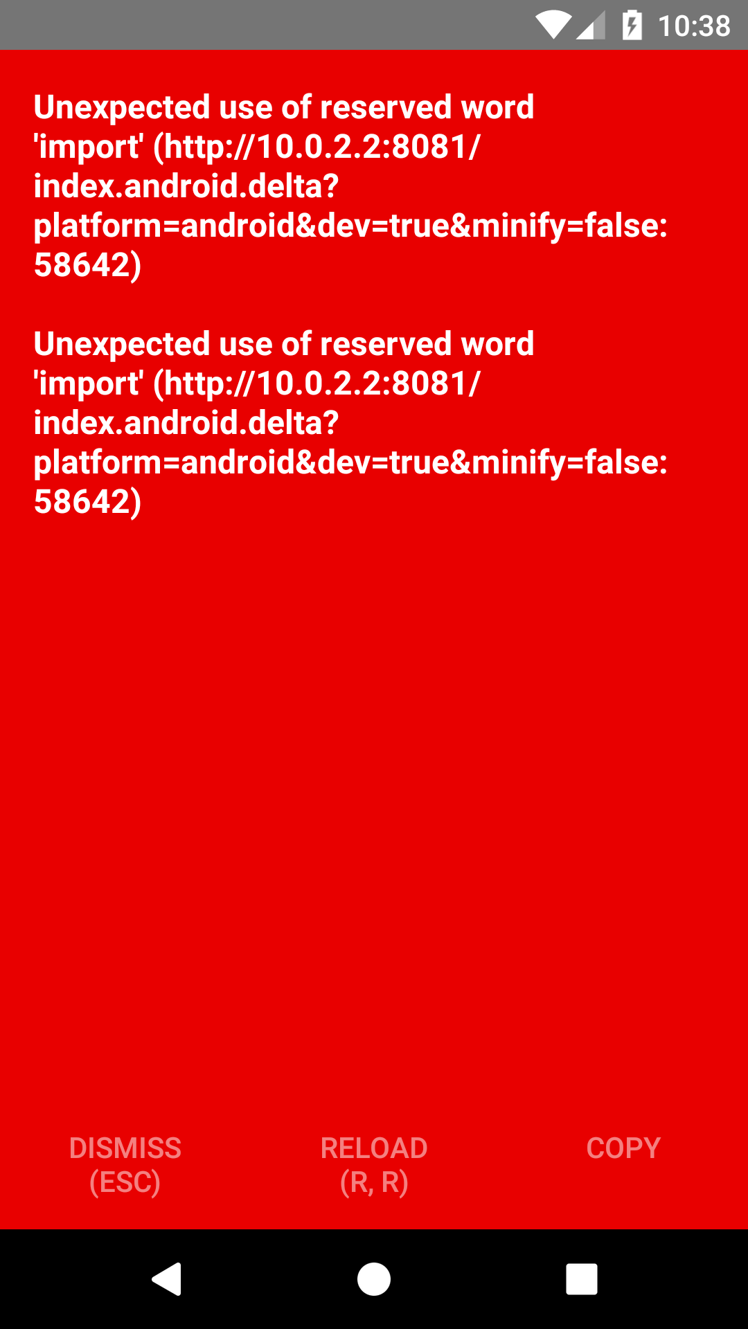 Unexpected use of reserved word 'import · Issue #19516 · facebook/react-native · GitHub