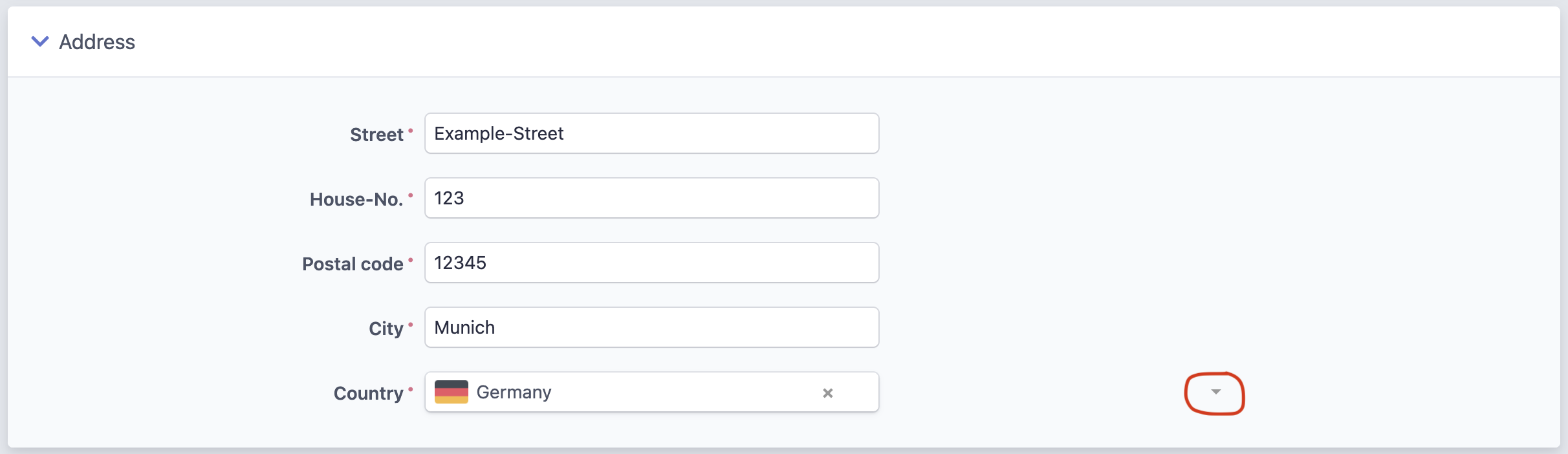 [3.2.8] Arrow/Caret of CountryField is disconnected from select2 field when within collapsible ...