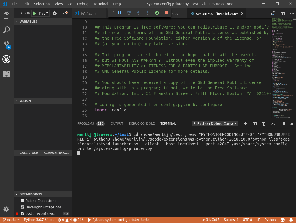 Debugging system package not working · Issue #3276 · microsoft/vscode-python · GitHub