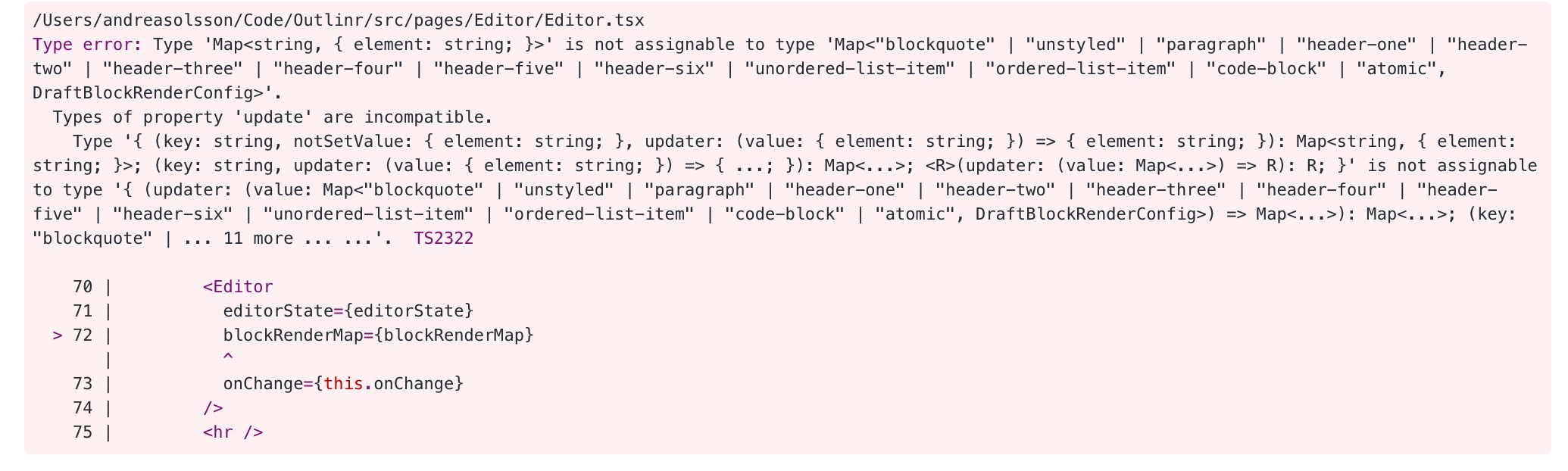 blockRenderMap type error · Issue #1946 · facebookarchive/draft-js · GitHub