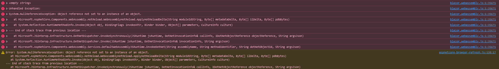 Blazor Hot Reload Does Not Work When Using Staticwebasset Apps · Issue 49348 · Dotnet