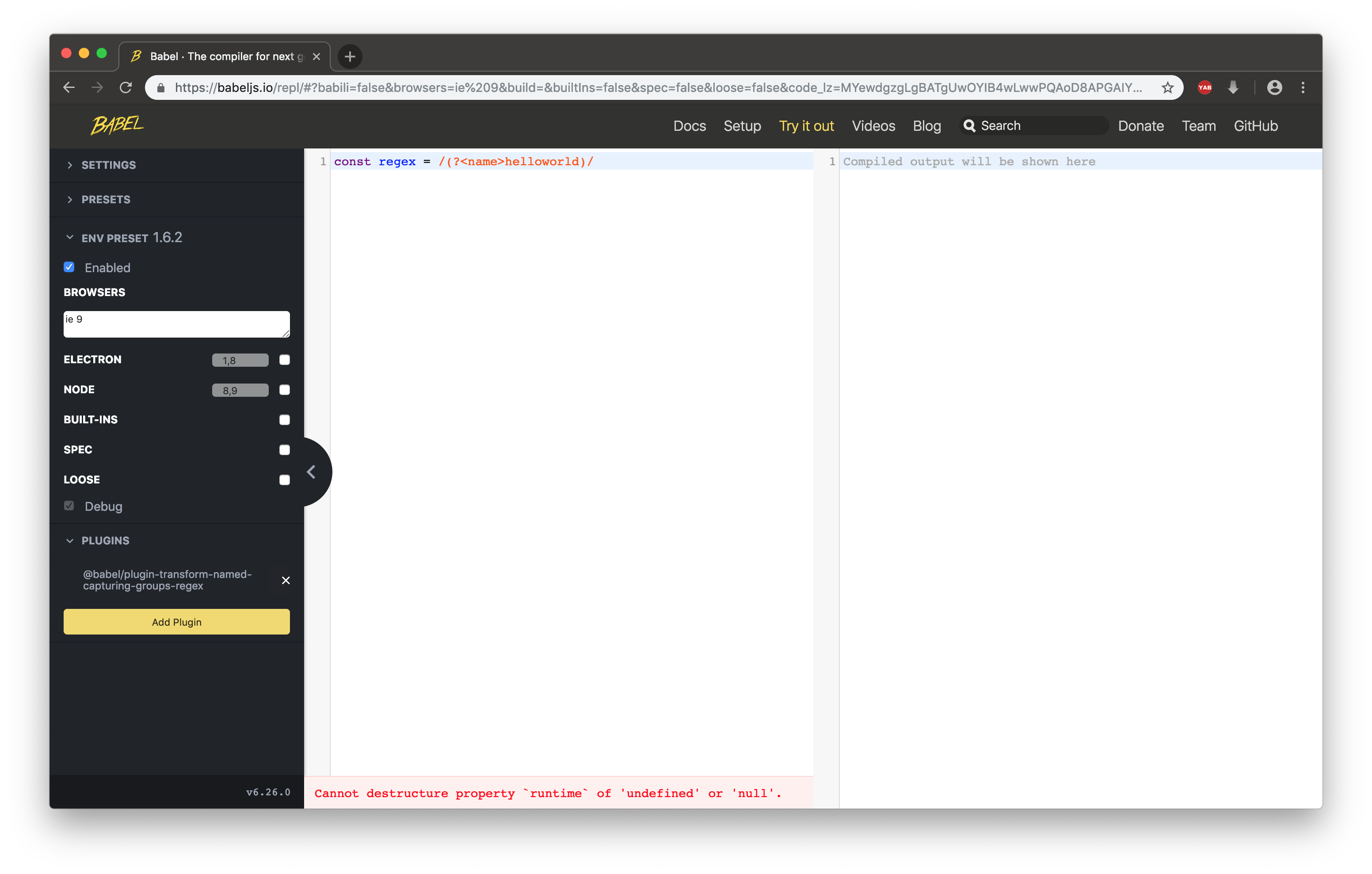babeljs.io website throws error · Issue #9460 · babel/babel · GitHub babeljs.io website throws error · Issue #9460 · babel/babel · GitHub