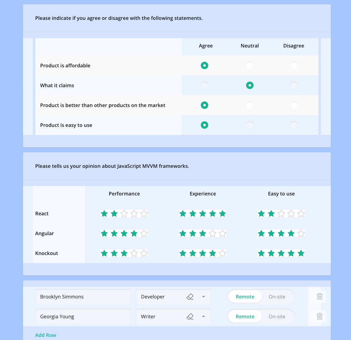 Matrix Semi-Transparent Colors Issue · Issue #6468 · surveyjs/survey-library · GitHub