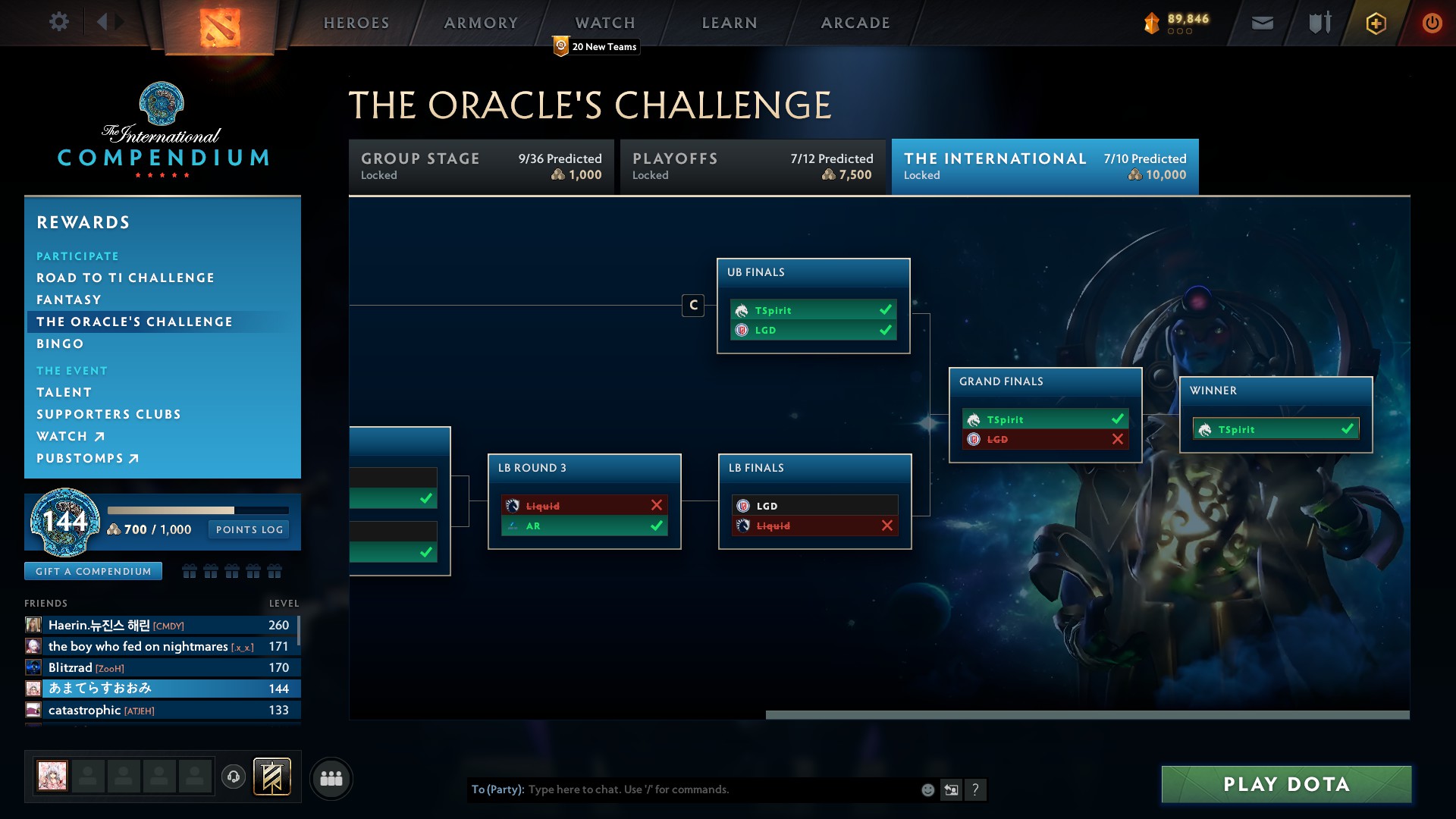 COMPENDIUM REWARD PREDICTION ORACLES PREDICTION - FINALS · Issue #13164 · ValveSoftware/Dota2 ...
