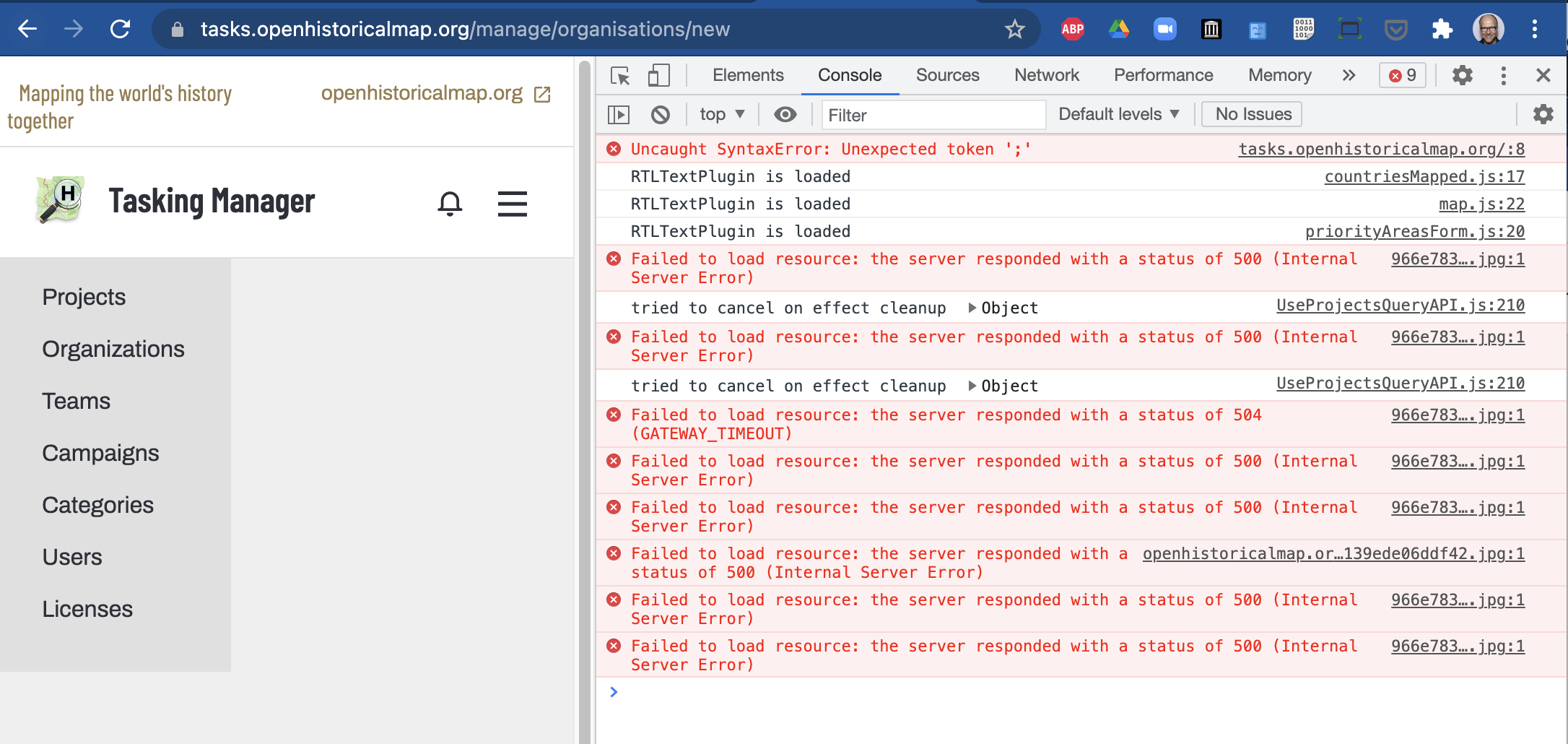 Tasking Manager org image upload function not working properly · Issue #265 · OpenHistoricalMap ...