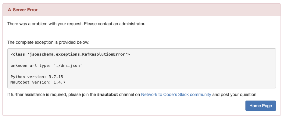 Config Context Schemas don't allow local `$ref`s · Issue #2707 · nautobot/nautobot · GitHub