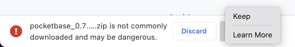 Chrome security warning on OSX · pocketbase pocketbase · Discussion #509 · GitHub
