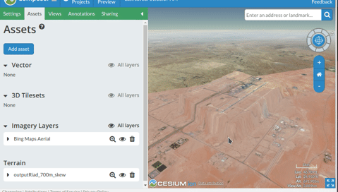 Terrain asset not properly integrated into cesium terrain · Issue #17 · CesiumGS/cesium-ion-rest ...