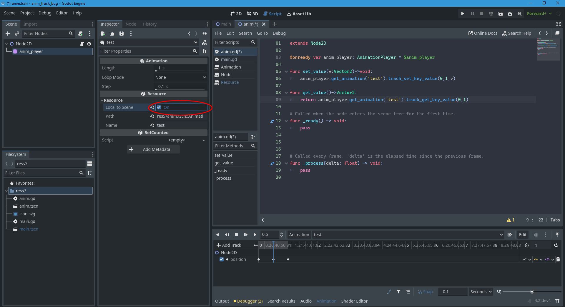 Animation track set local_to_scene not working · Issue #81736 · godotengine/godot · GitHub