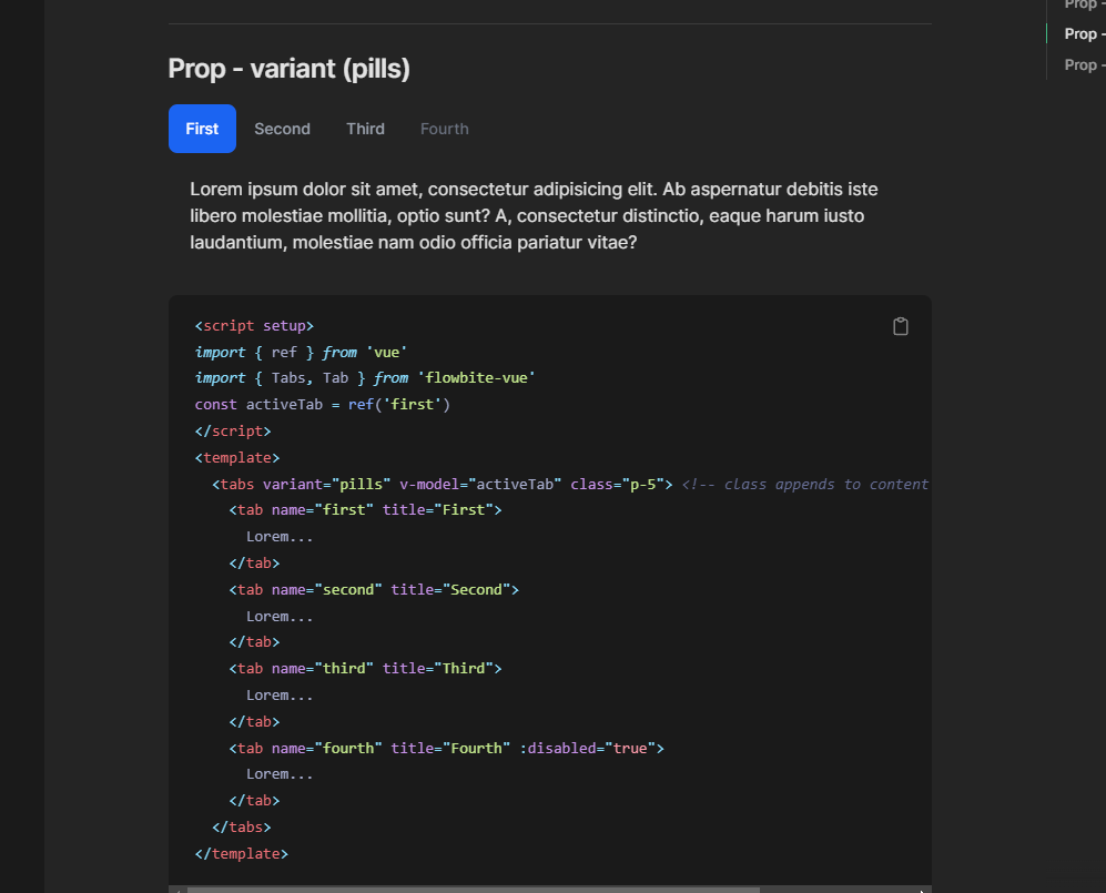 Component Tabs · Issue 12 · Themesberg Flowbite Vue · Github
